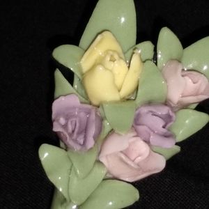 Jewelry | Porcelain Flower Brooch Pin | Poshmark